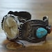 Vintage Navajo Carl Begay Sterling Silver Coral and Turquoise Watch ...