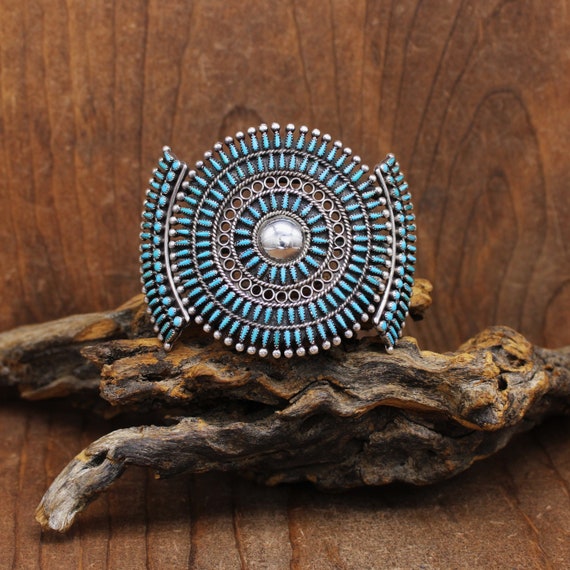 Absolutely Gorgeous Zuni Petit Point Cuff Bracelet by R Q Panteah Etsy