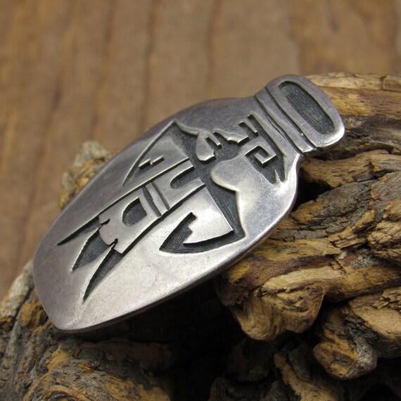 Vintage Sterling Silver Hopi Overlay Thunderbird Pin … - Gem