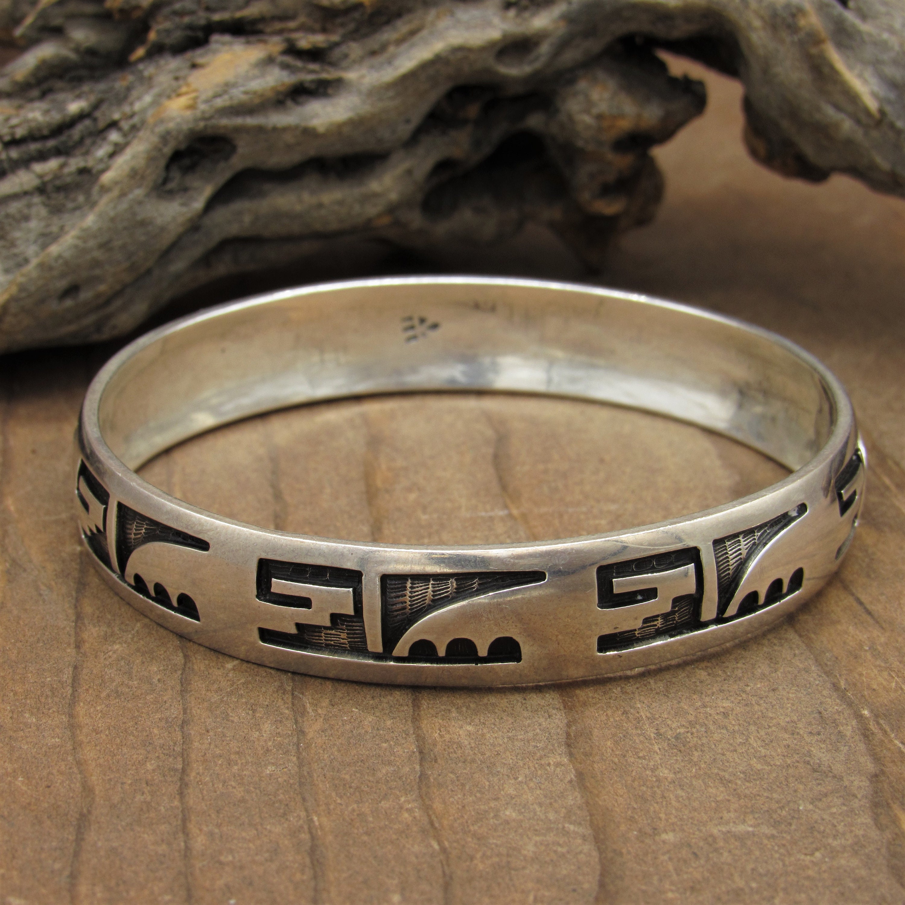 Sterling Silver Bangle Bracelet by Hopi Bernard Dawahoya - Etsy Sterling Silver Bangle Bracelet by Hopi Bernard Dawahoya - Etsy