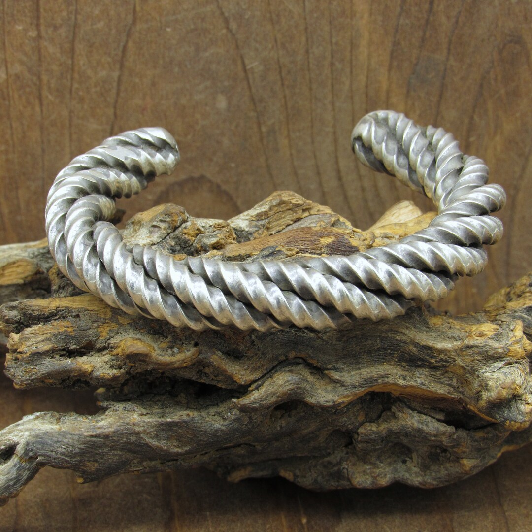 Heavy Sterling Silver Twisted Cuff Bracelet - Etsy