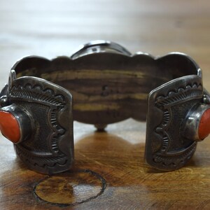 Vintage Navajo Carl Begay Sterling Silver Coral and Turquoise Watch ...