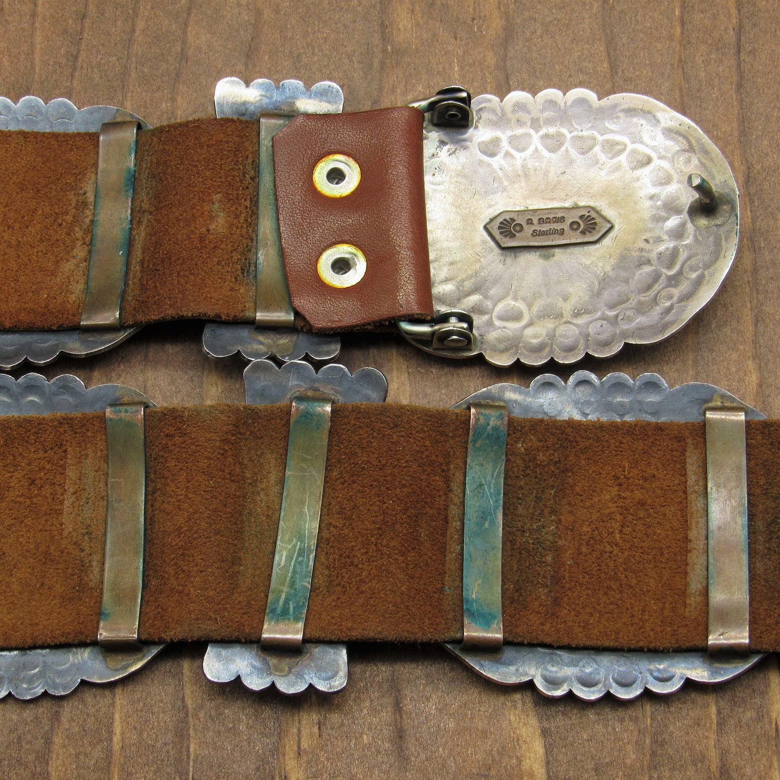Sterling Silver Concho Belt on Leather With Butterflies and Oval Links ...