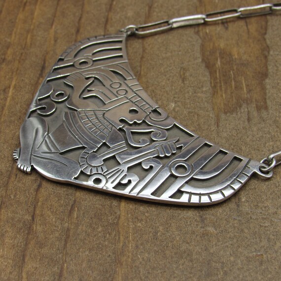 Sterling Silver Overlay Necklace With Hand Made Chain - Gem