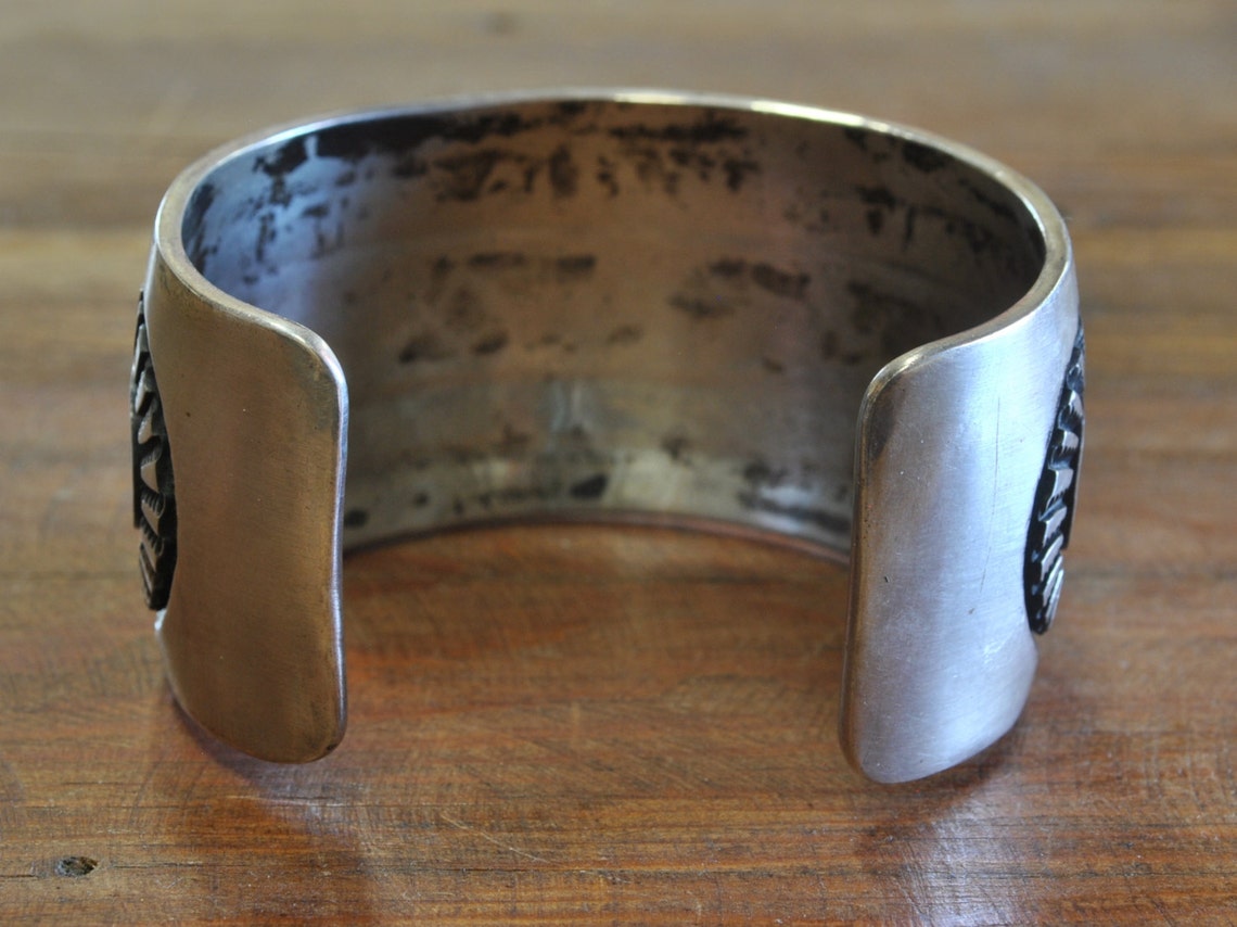 Vintage Navajo Sterling Silver Cuff Bracelet Made by Emerson Bill - Etsy