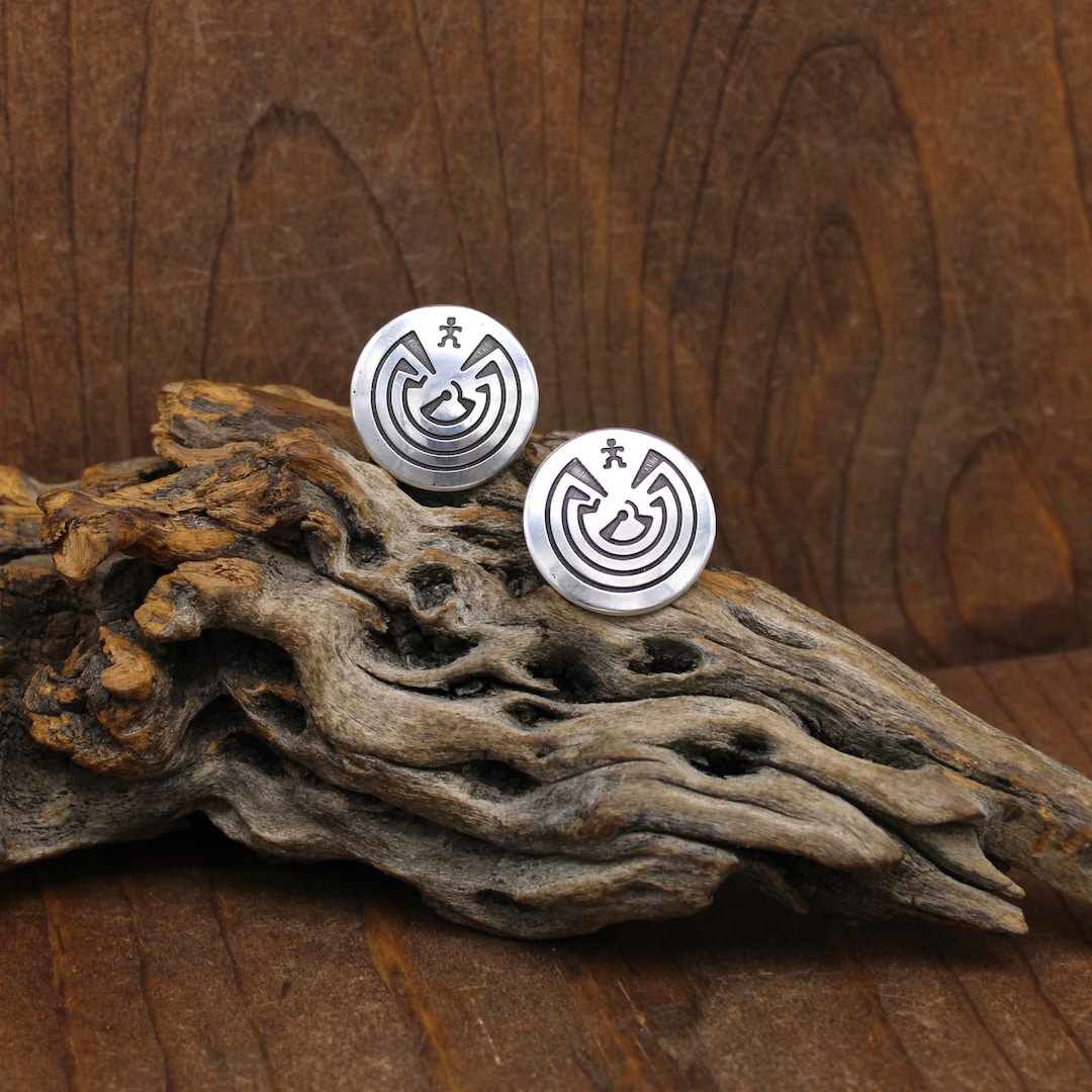 Sterling Silver Man in the Maze Post Earrings - Etsy