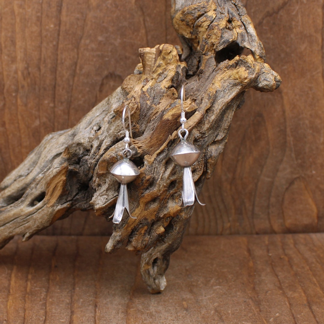 Sterling Silver Dangle Wire Squash Blossom Earrings - Etsy