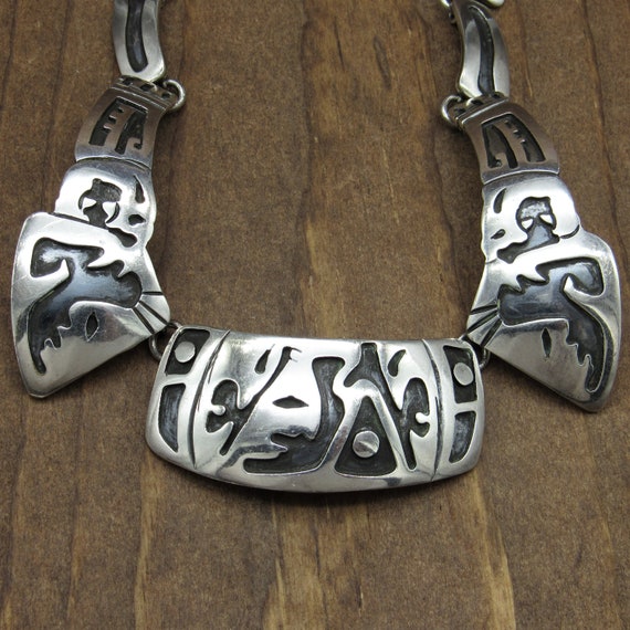 Unusual Handmade Sterling Silver Overlay Necklace - Gem