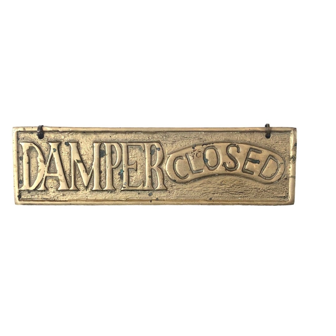 Vintage Solid Brass Fireplace Plaque Room Sign Plaque Decor Scrolled ...