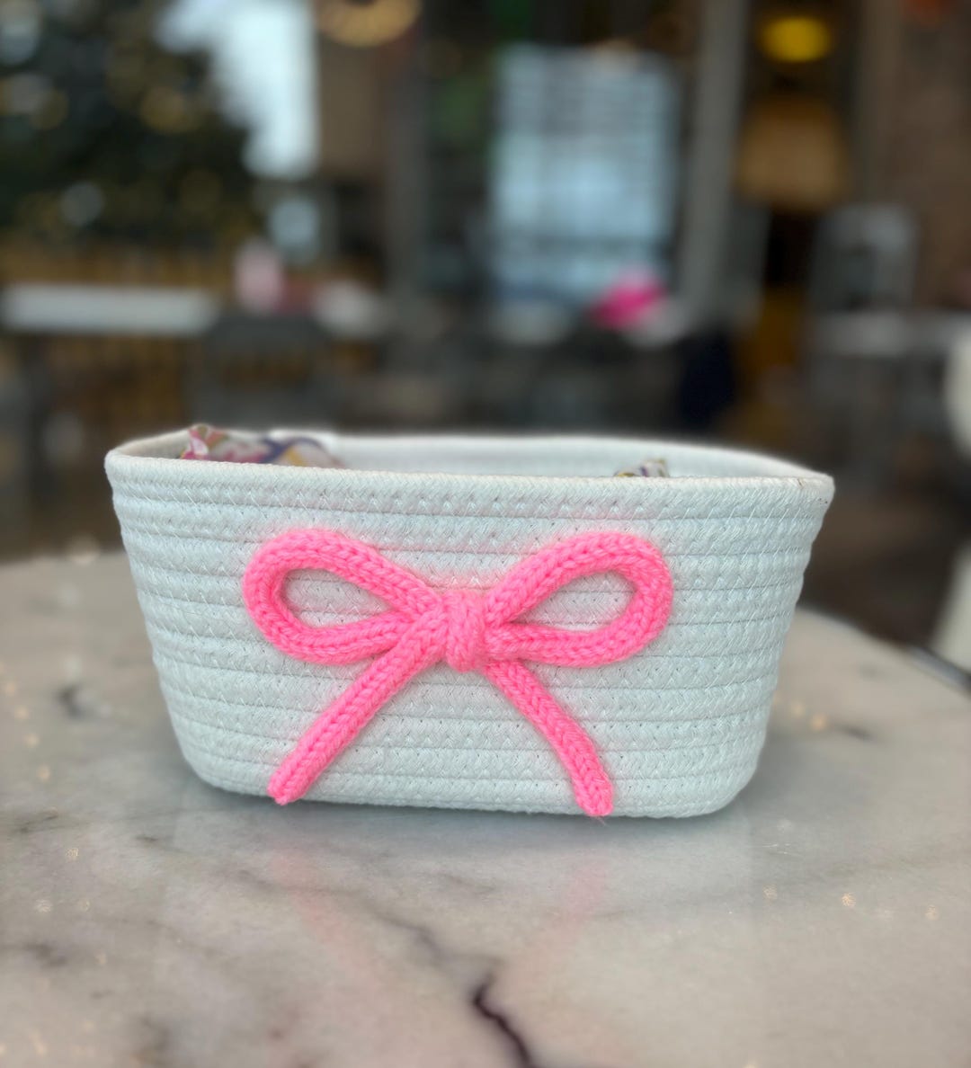 Mini Rope Basket, Grandmillenial, Coquette Bow, Baby Shower Gift ...