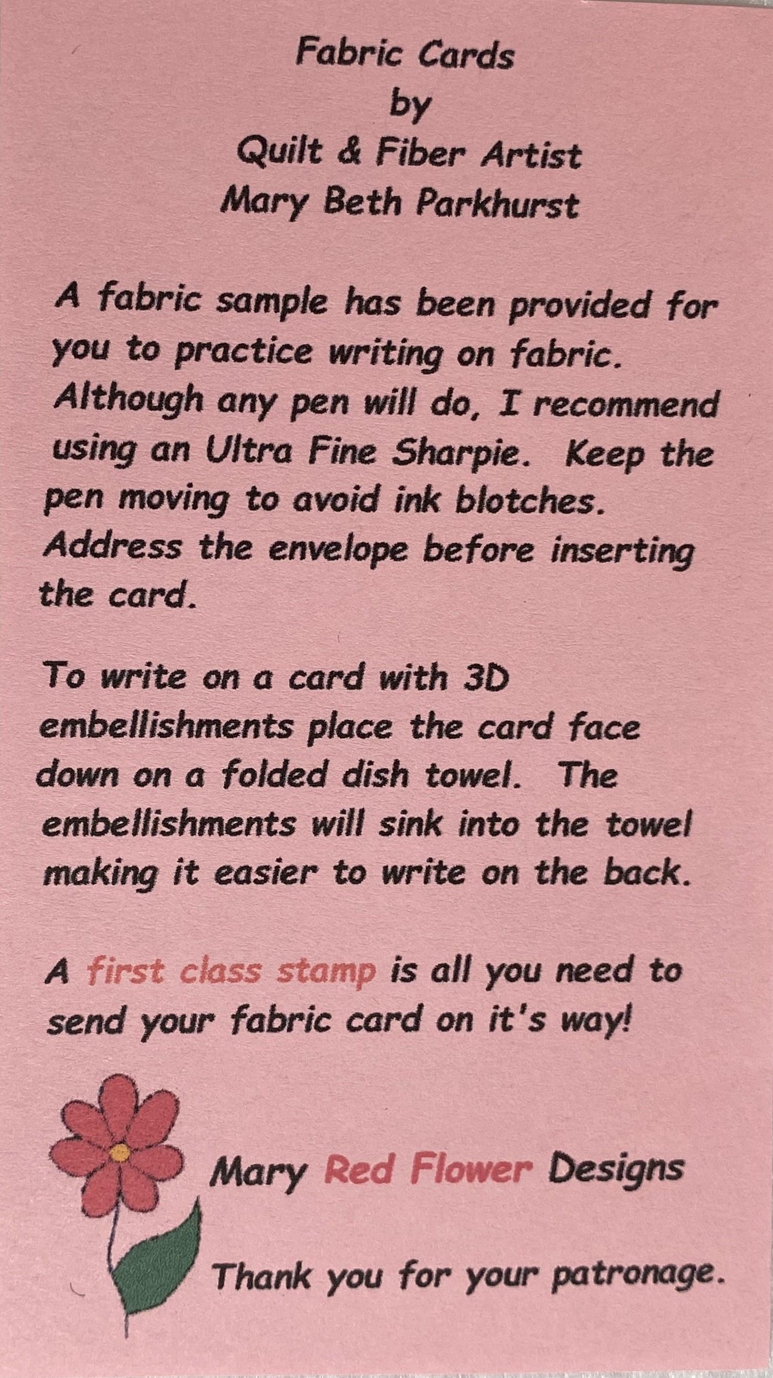 Fabric Card, Quilted Card, Patchwork Card, Special Card, Fabric Mini ...