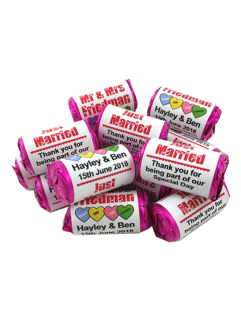 Personalised Love Heart Sweets Wedding Favours Retro Sweets | Etsy UK