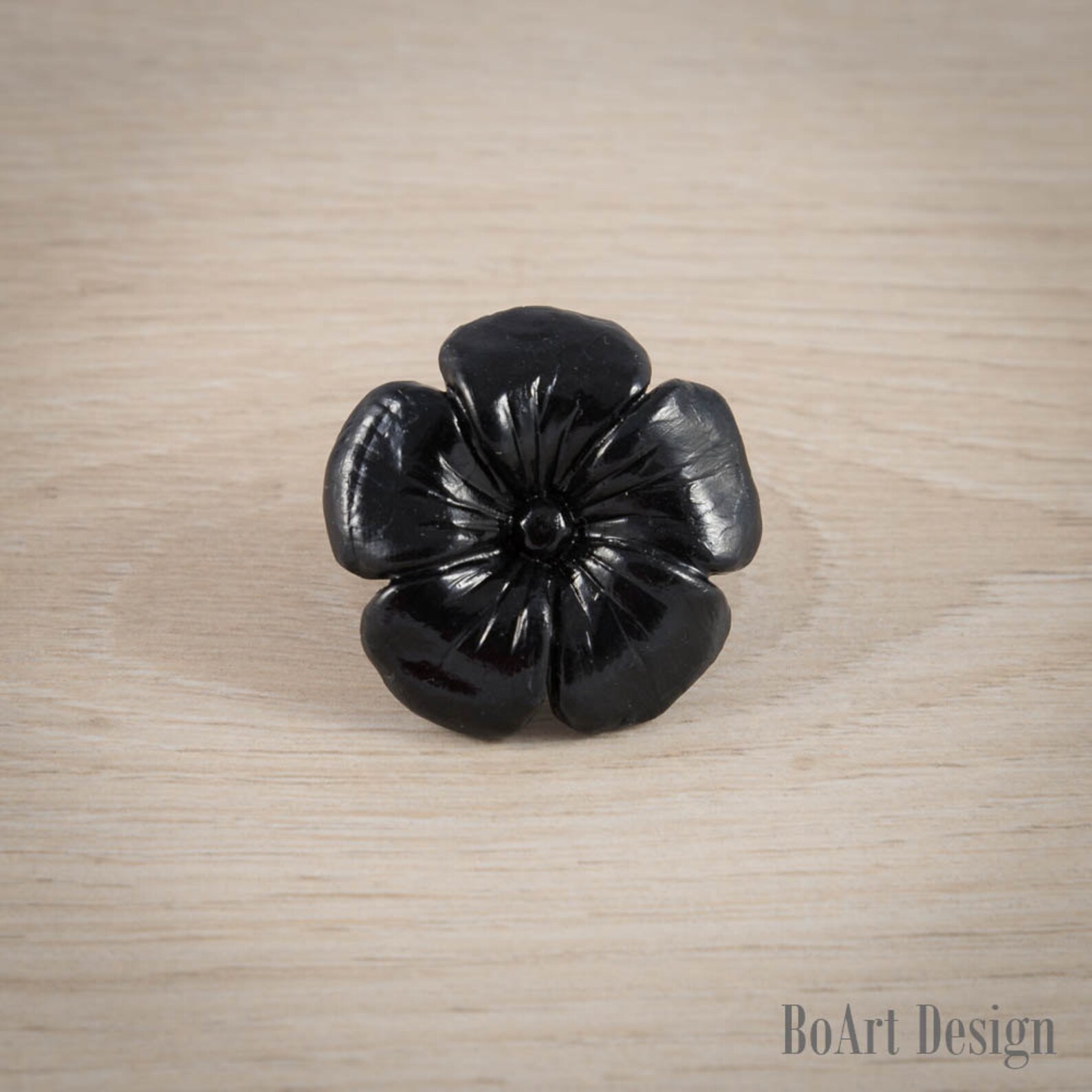 Black Polymer Clay Flower Lapel Pin/brooch/lapel Pin/lapel - Etsy