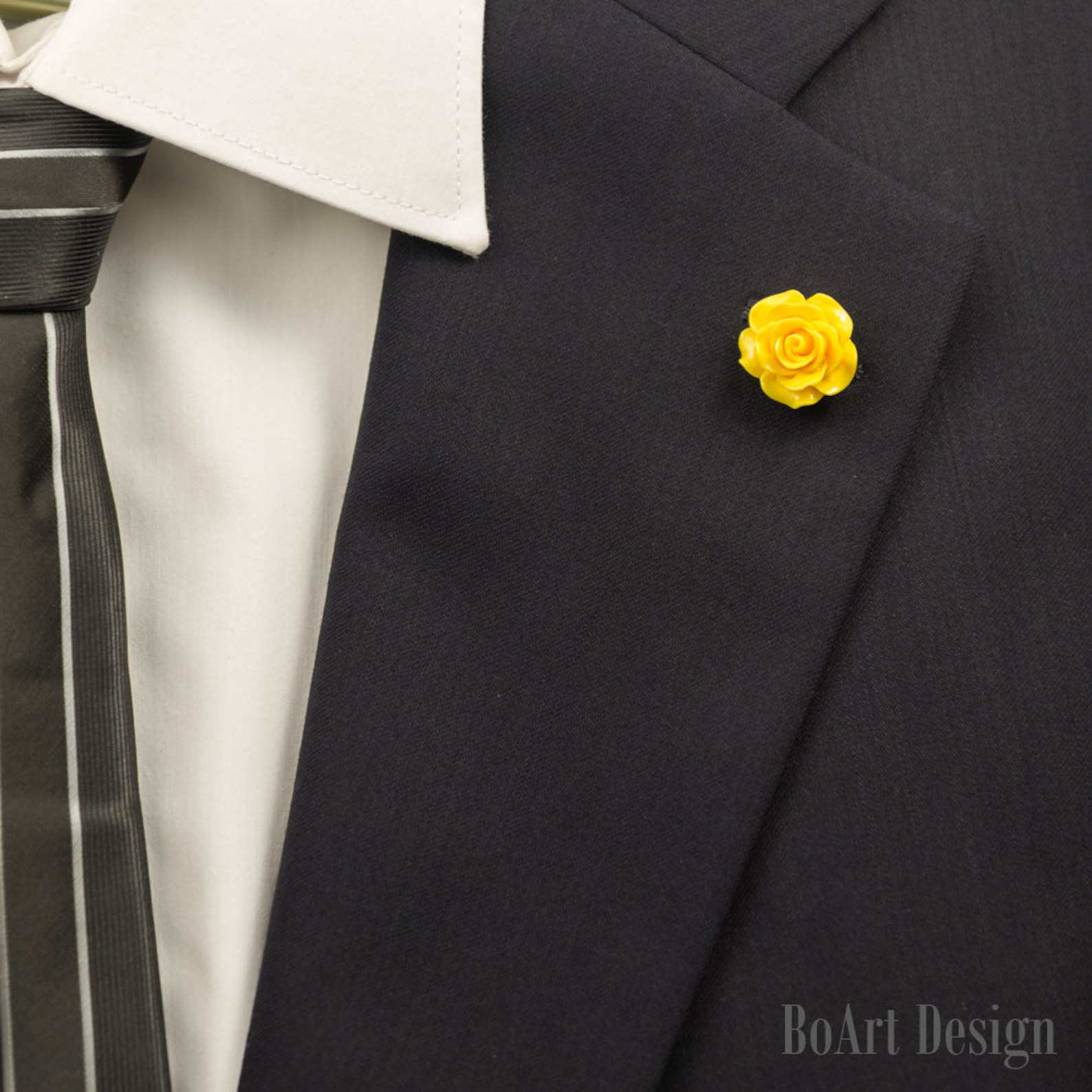 Lapel Pin/mini Lapel Pin/yellow Resin Rose Lapel Pin/lapel - Etsy