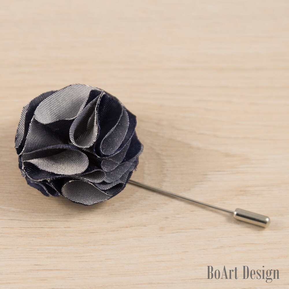 Dark Blue/grey Carnation Lapel Pin/lapel Stick Pin/lapel | Etsy