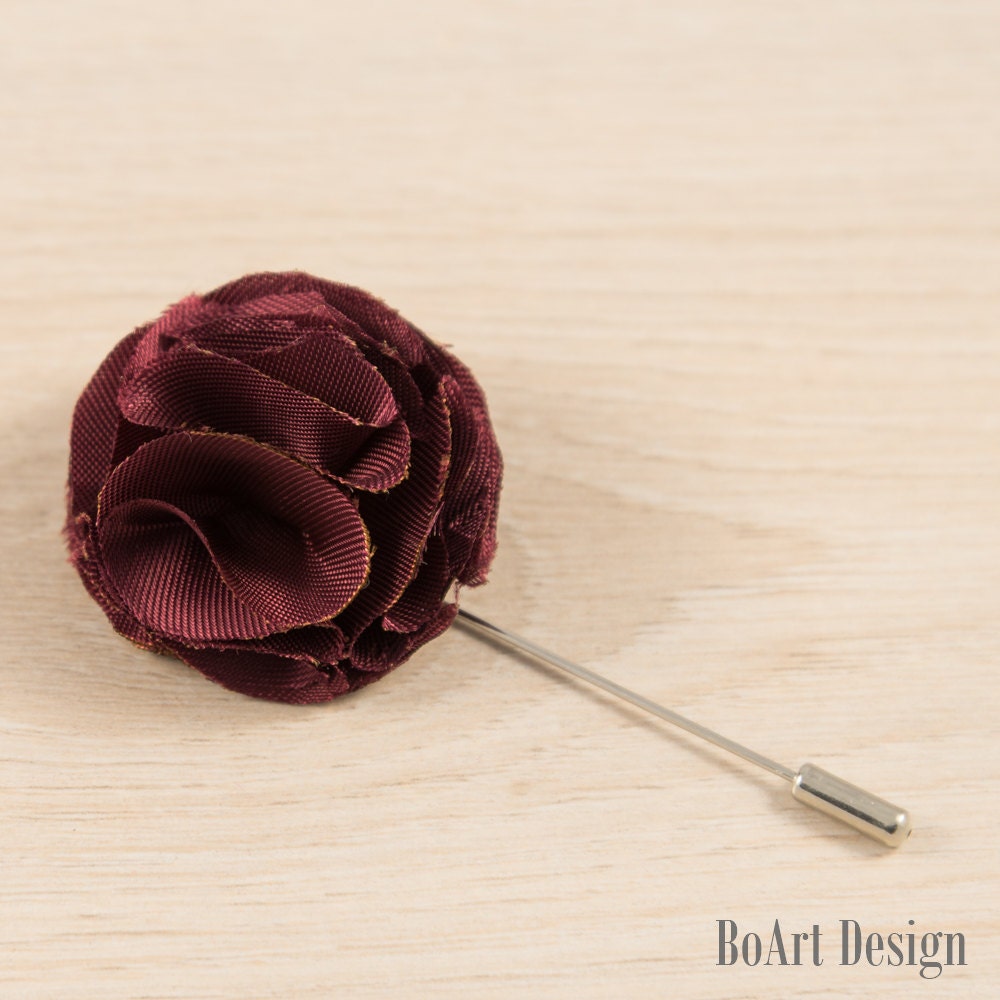 Bordeaux Carnation Lapel Pin/lapel Stick Pin/lapel Pin/flower Pin/lapel ...
