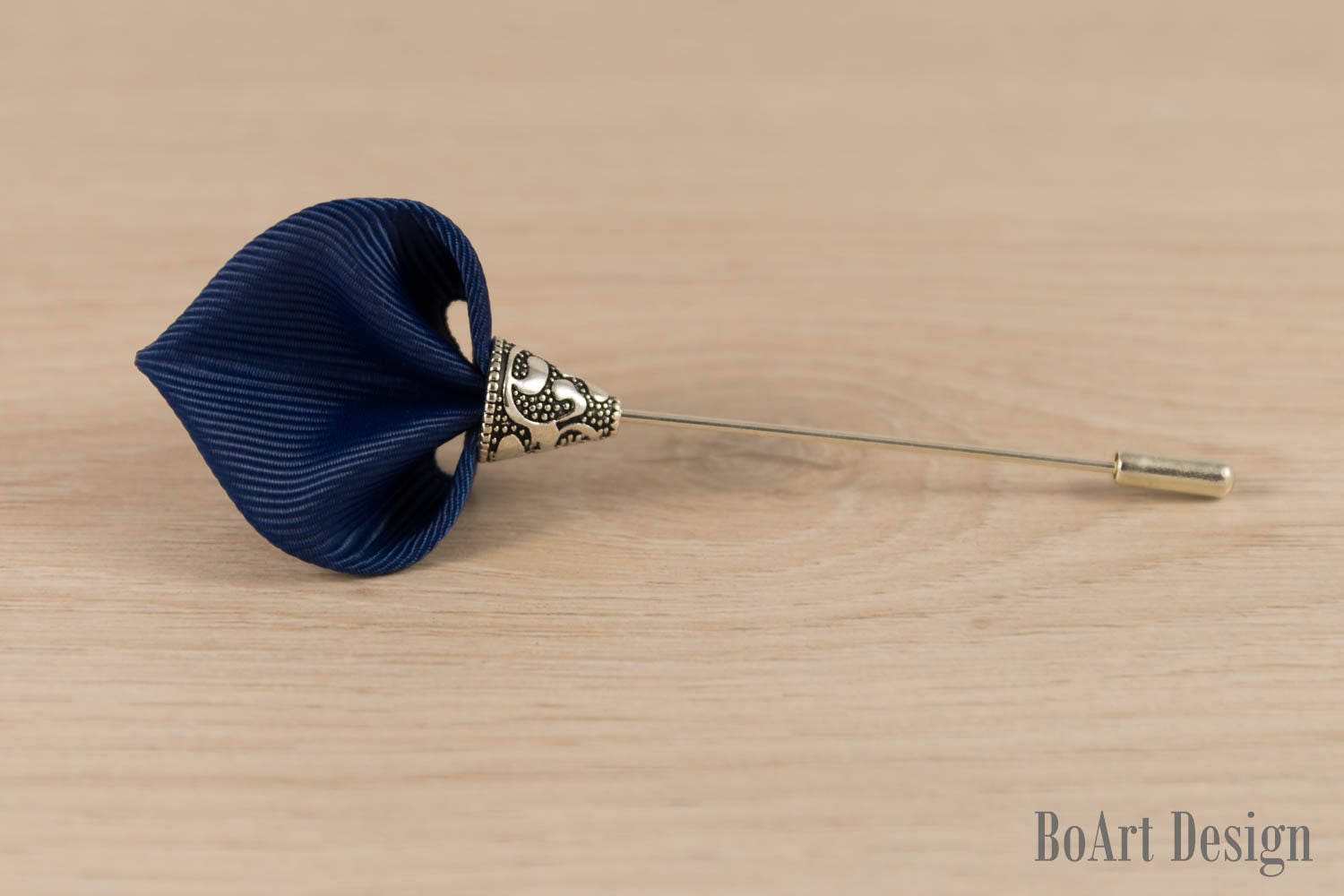 Spade Inspired Navy Blue Kanzashi Flower Lapel Stick Pin/lapel - Etsy