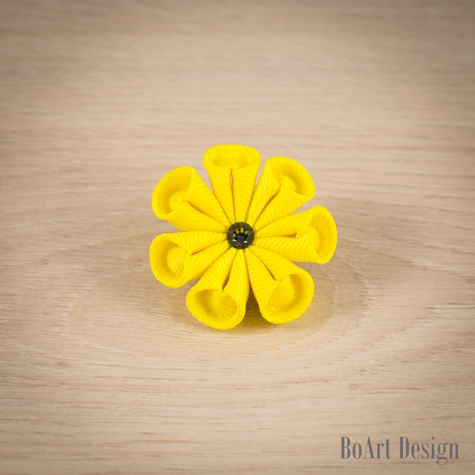 Lapel Pin/yellow Flower Lapel Pin With Swarovski Silver Night - Etsy