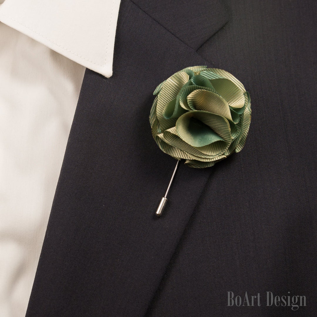 Lapel Stick Pin/green and Gold Chameleon Carnation Lapel Pin/lapel Pin ...