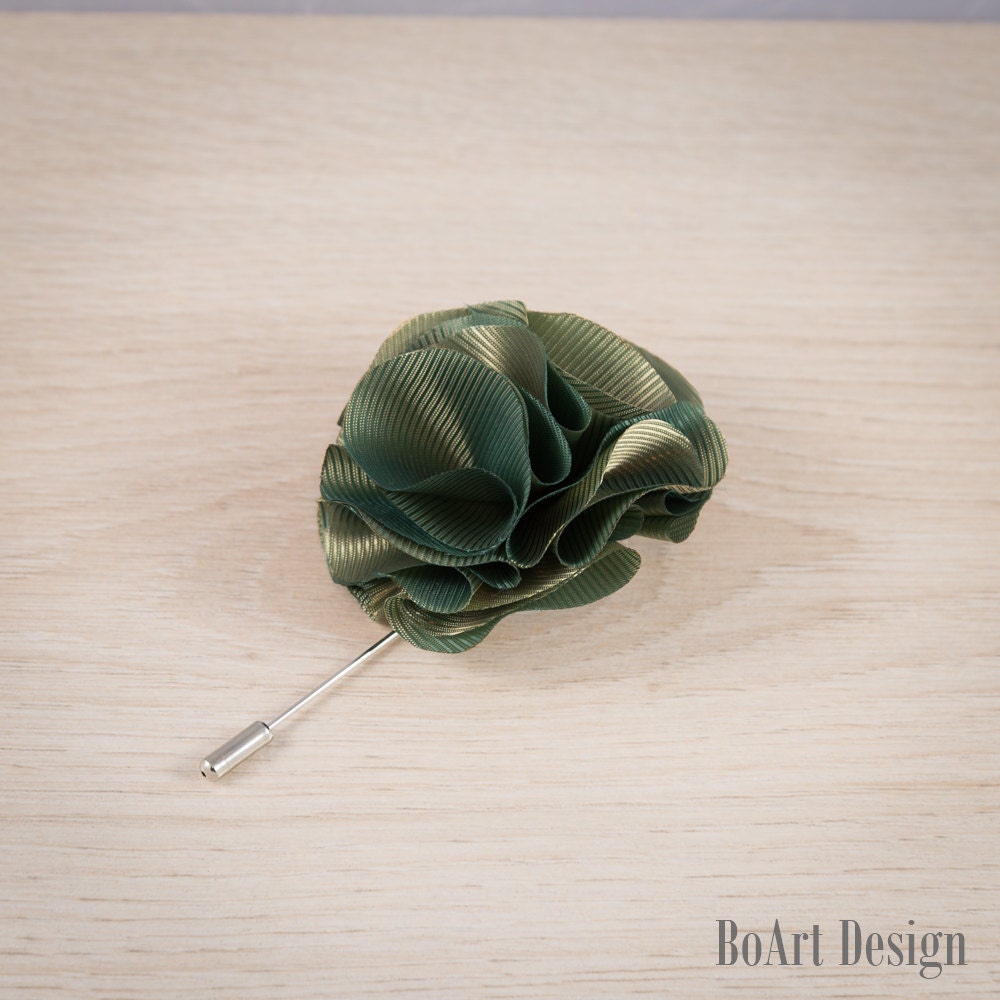 Lapel Stick Pin/green and Gold Chameleon Carnation Lapel Pin/lapel Pin ...