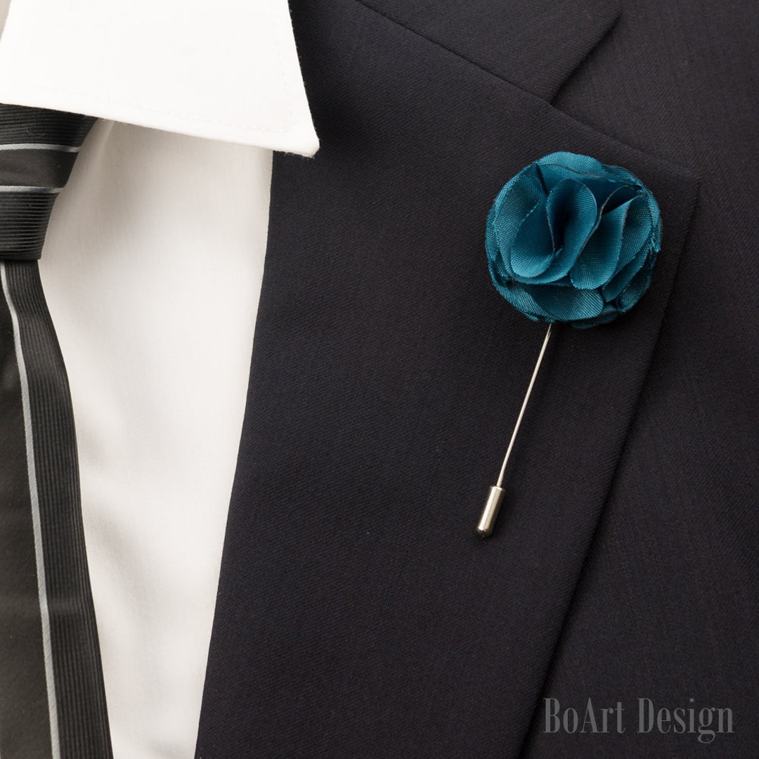 Blue/dark Emerald Carnation Lapel Pin/lapel Stick Pin/lapel Pin/flower ...