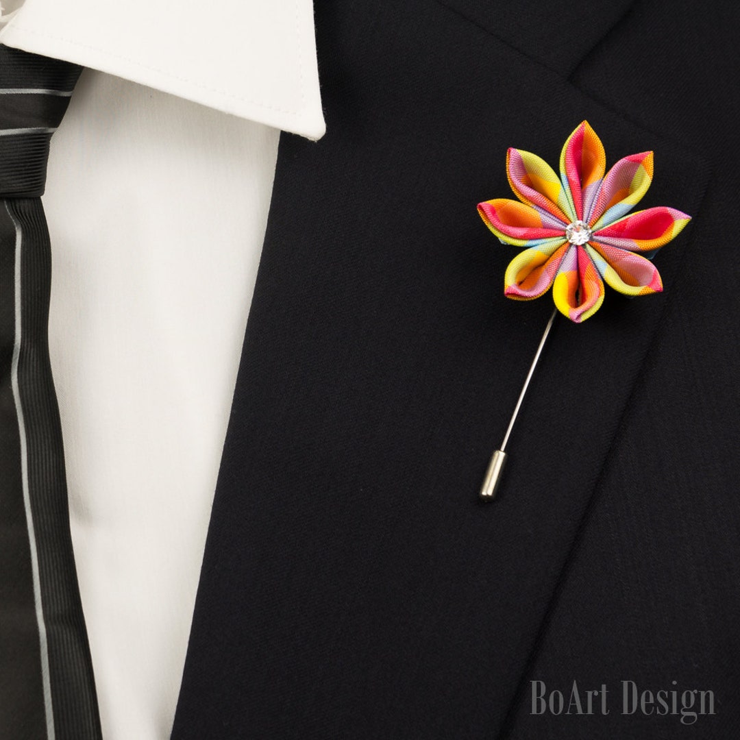 Lapel Stick Pin/spring Lapel Pin/colorful Lapel Pin/flower Pin/lapel ...