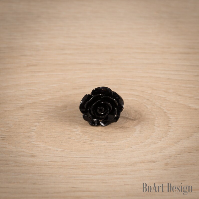 Lapel Pin/mini Lapel Pin/black Resin Rose Lapel Pin/lapel | Etsy