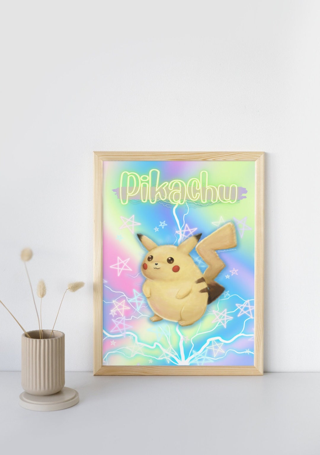 Pokémon Pikachu Digital Drawing Printable Art Digital Print Wall Art ...