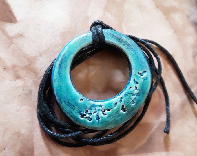 Diffuser Pendant, Circle, Boho Jewellery, Turquoise Pendant, One of a ...