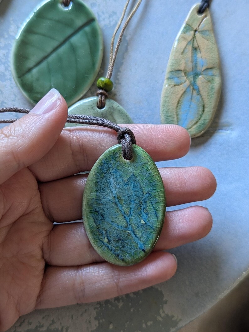 Green Diffuser Pendant. Ceramic Jewellery. Unique Clay Necklace, Boho ...