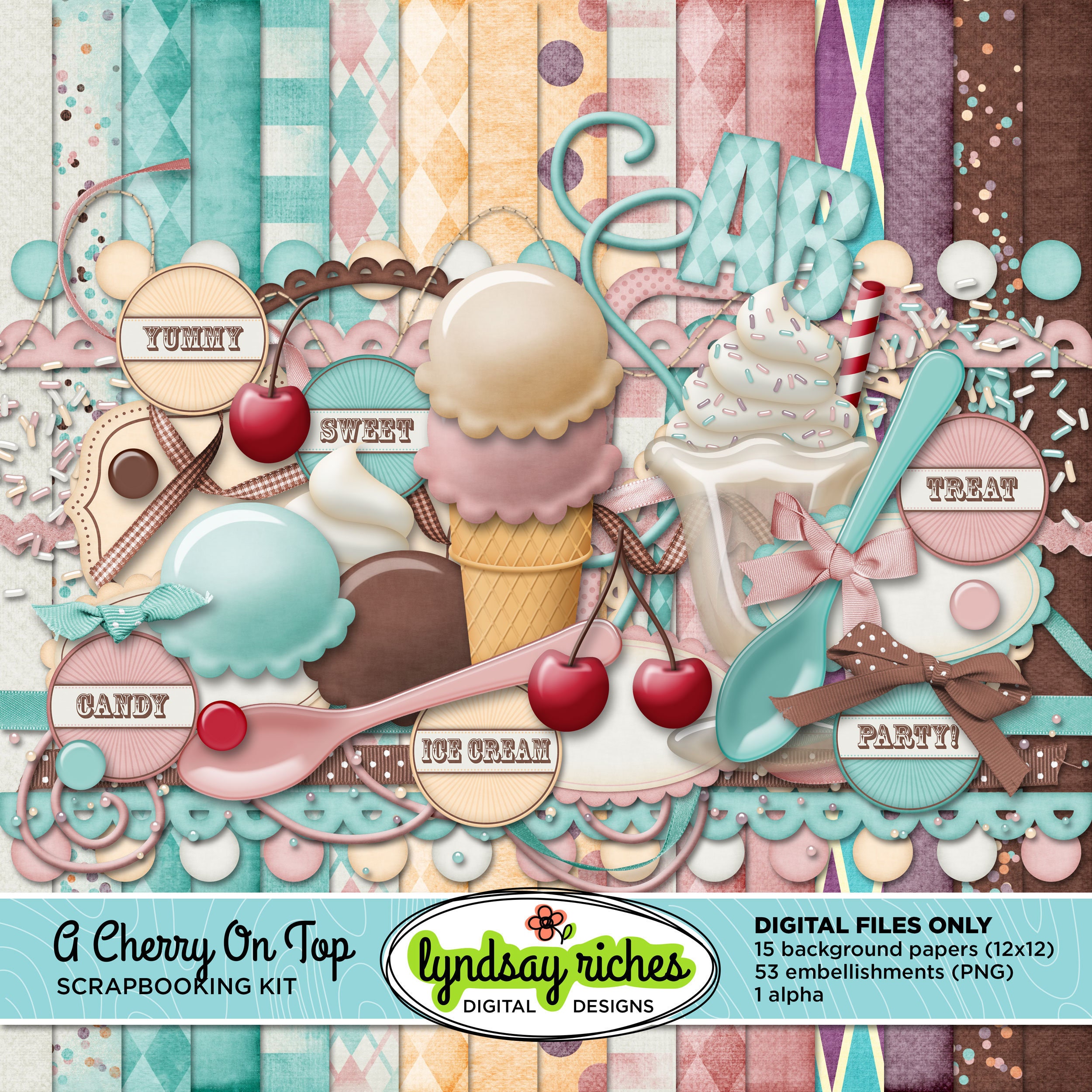 Digital Scrapbooking Kit | A Cherry on Top | Printable | Paper Craft - Etsy