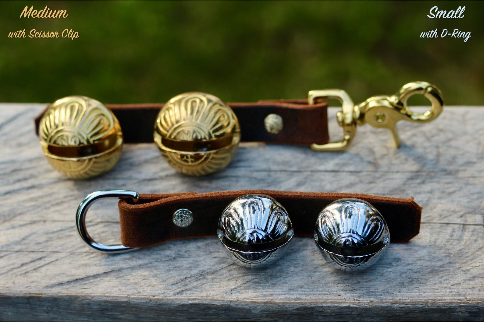 Bear Bell Double Brass or Silver chrome With D Ring or - Etsy