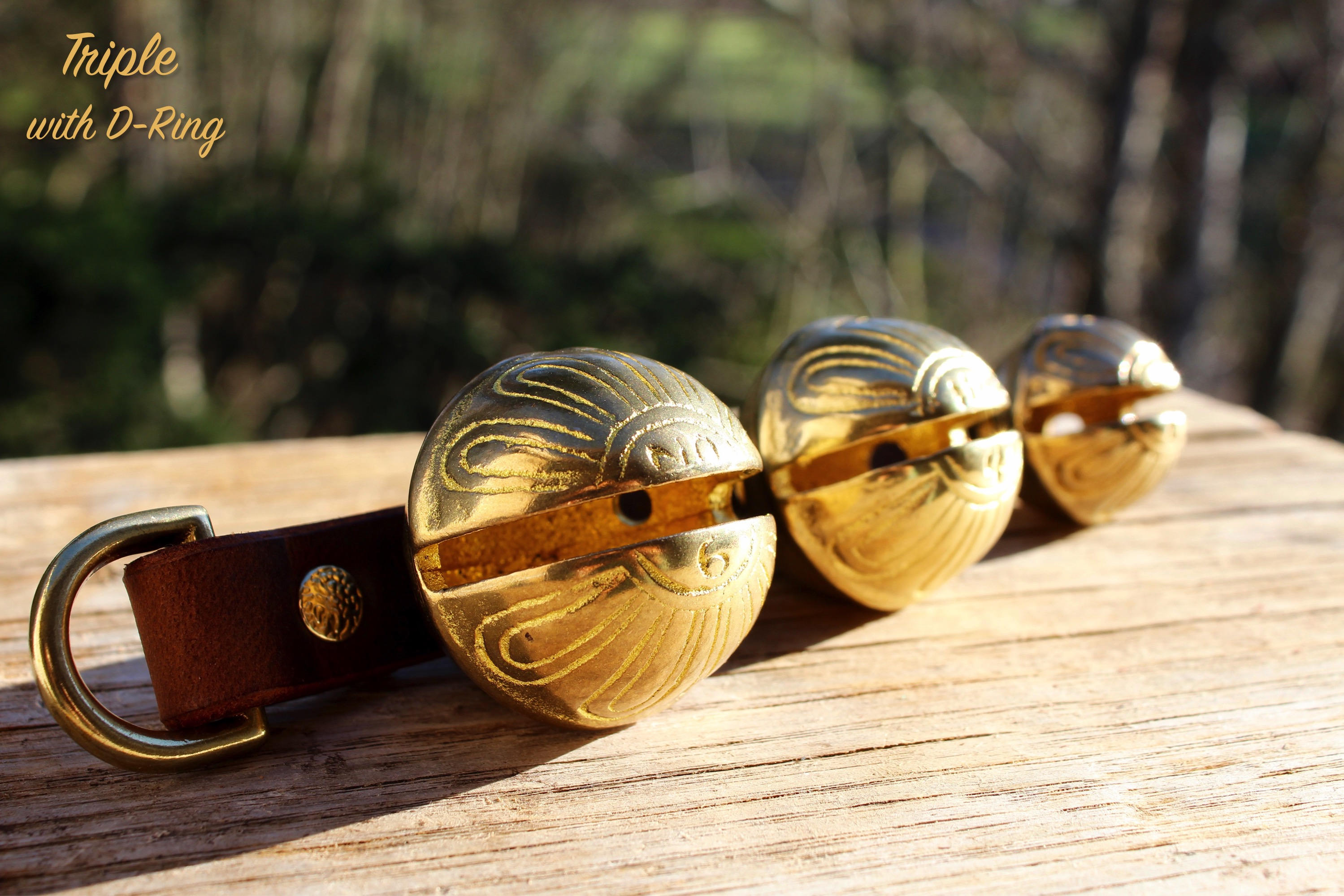 Brass Sleigh Bells - D Ring, Scissor Clip or Door Hanger - Large ...