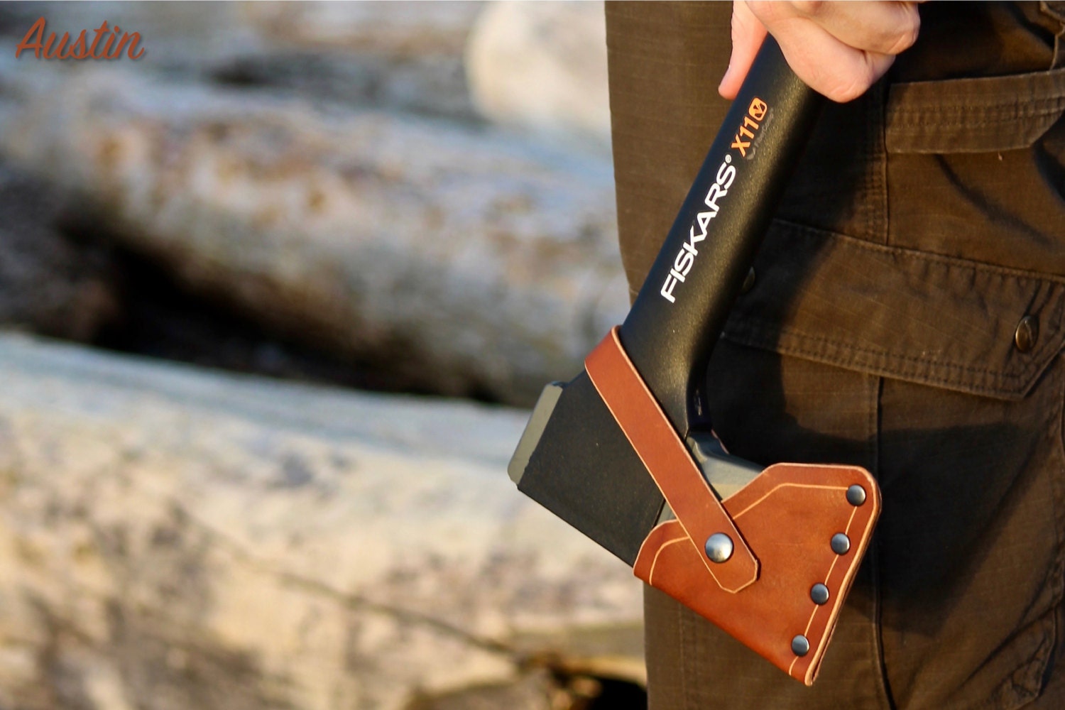 Leather Axe Sheath for Fiskars X-Series (for X7, X11, X15, X17, X25 ...