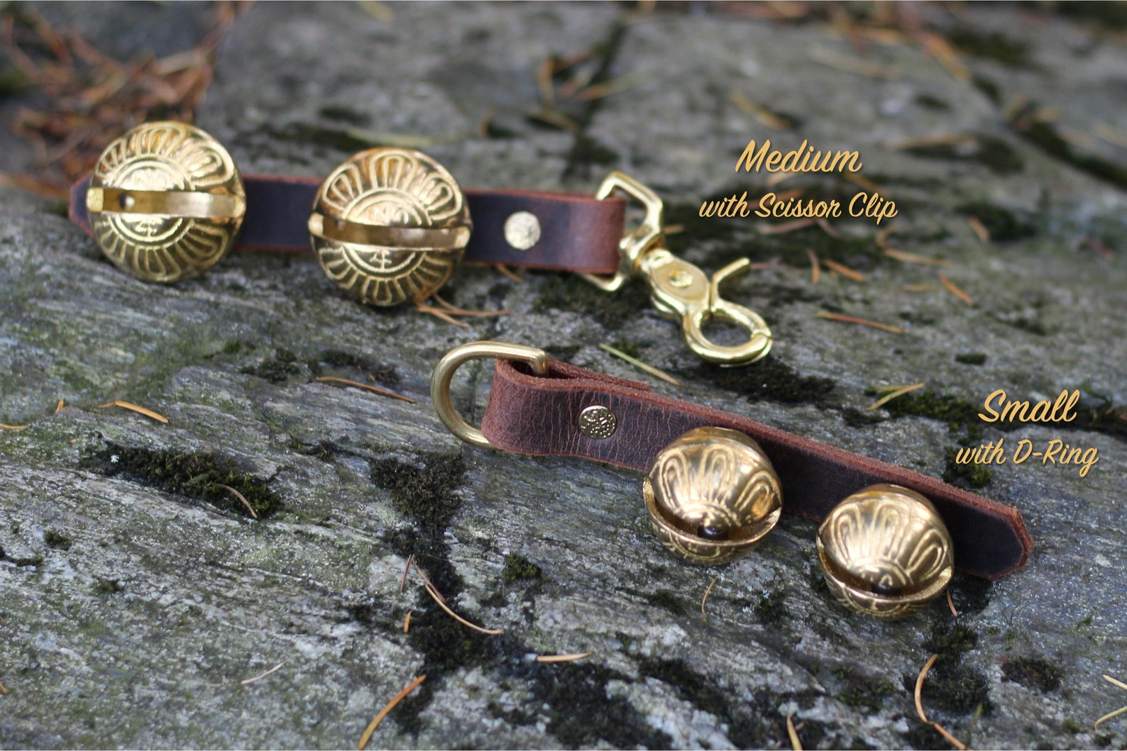 Bear Bell Double Brass or Silver chrome With D Ring or - Etsy