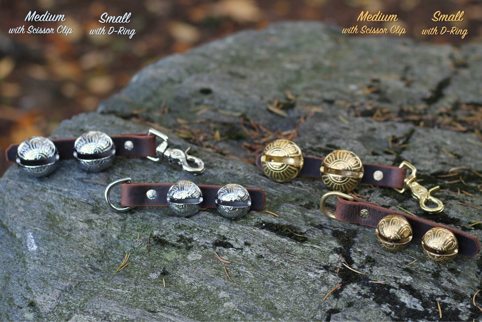 Bear Bell Double Brass or Silver chrome With D Ring or - Etsy