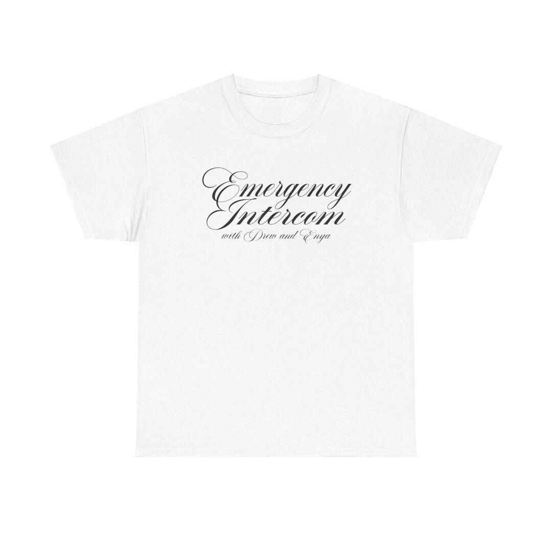 Emergency Intercom With Drew and Enya Shirt Black Text - Etsy