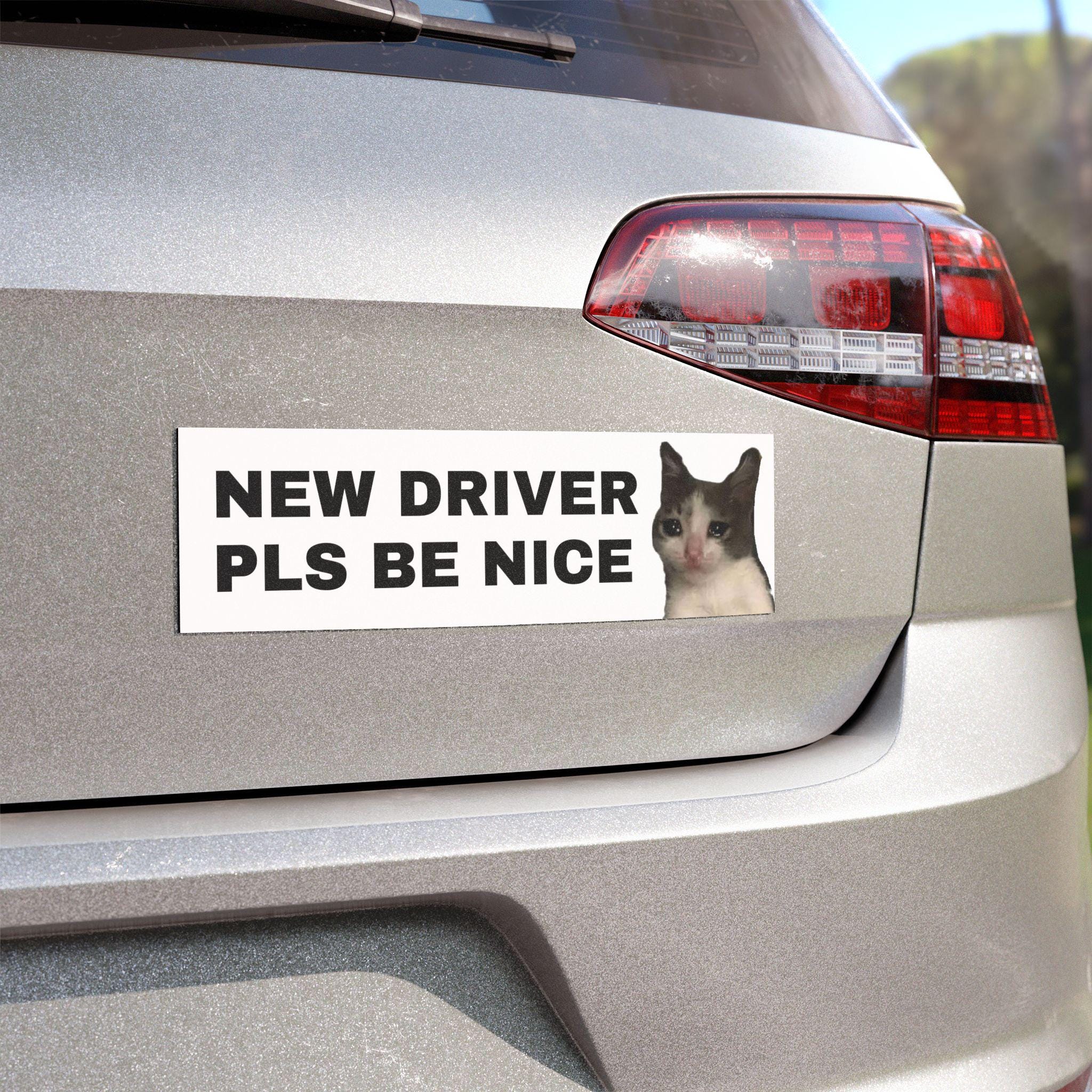 New Driver Funny Gag Meme New Driver Please Be Nice Car Magnets - Etsy