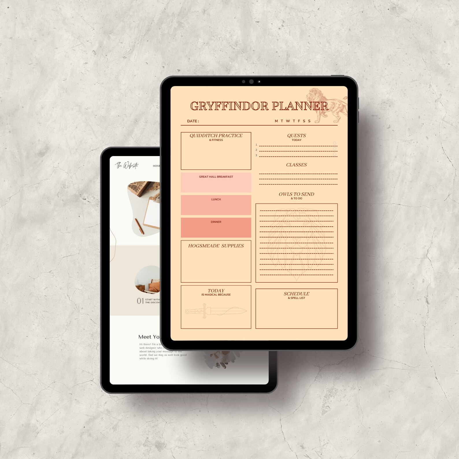 Gryffindor Digital Daily Planner, Printable Planner Pdf - Etsy