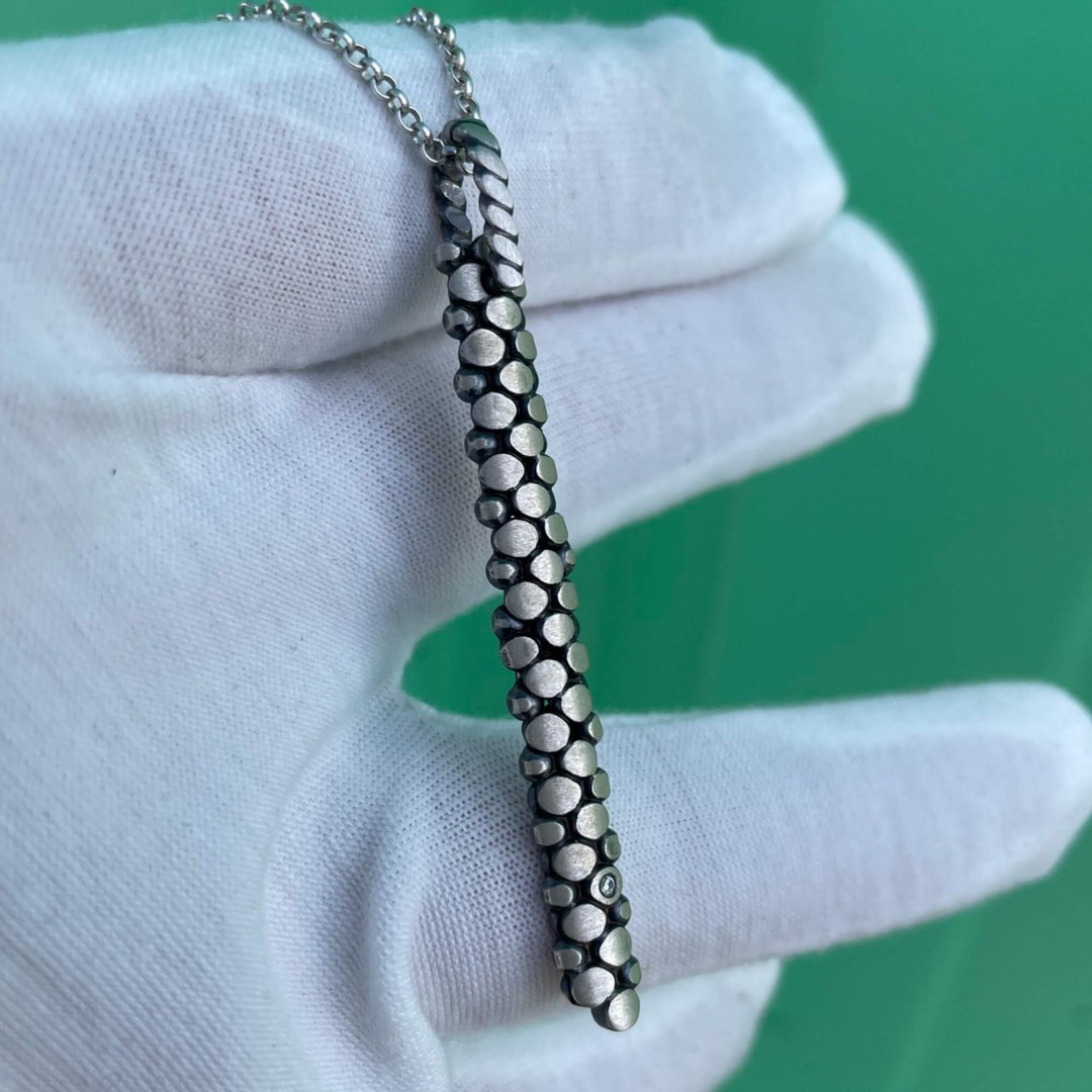 Stepping Stone Diamond & Sterling Silver Pendant, Handmade in America ...