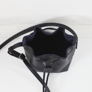 Tiny Black Vegan Leather Bucket Bag - Etsy