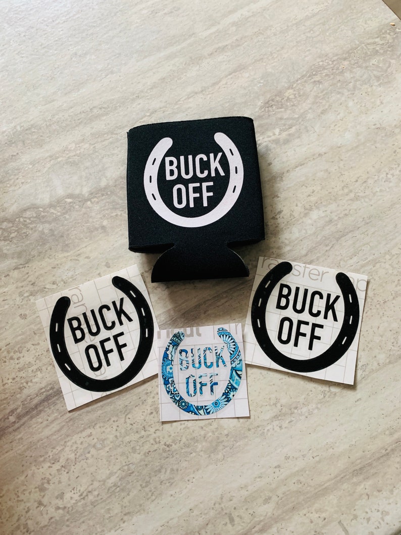 BUCK OFF Horse Shoe Decal | Etsy