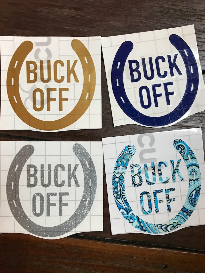 BUCK OFF Horse Shoe Decal | Etsy