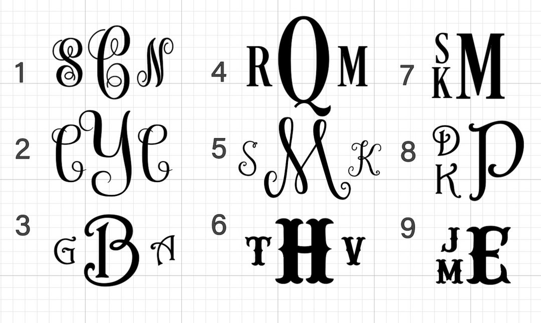 Custom Monogram Decal - Etsy