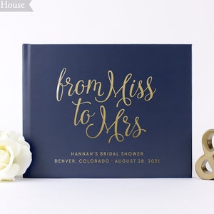 Bridal Shower Guest Book Photo Album, White Gold Bride to Be Future ...