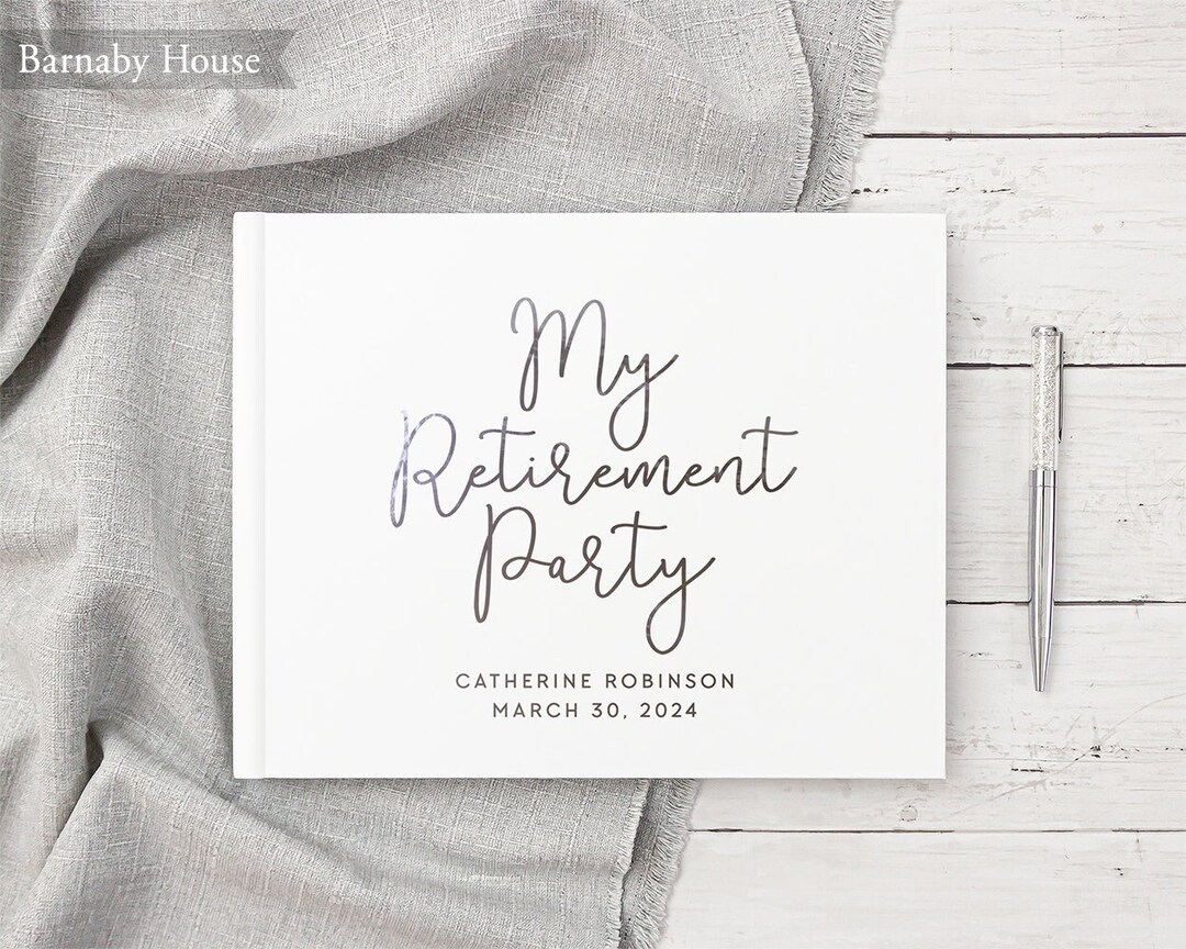 Retirement Guest Book for Retirement Party Ideas, Custom Retirement ...