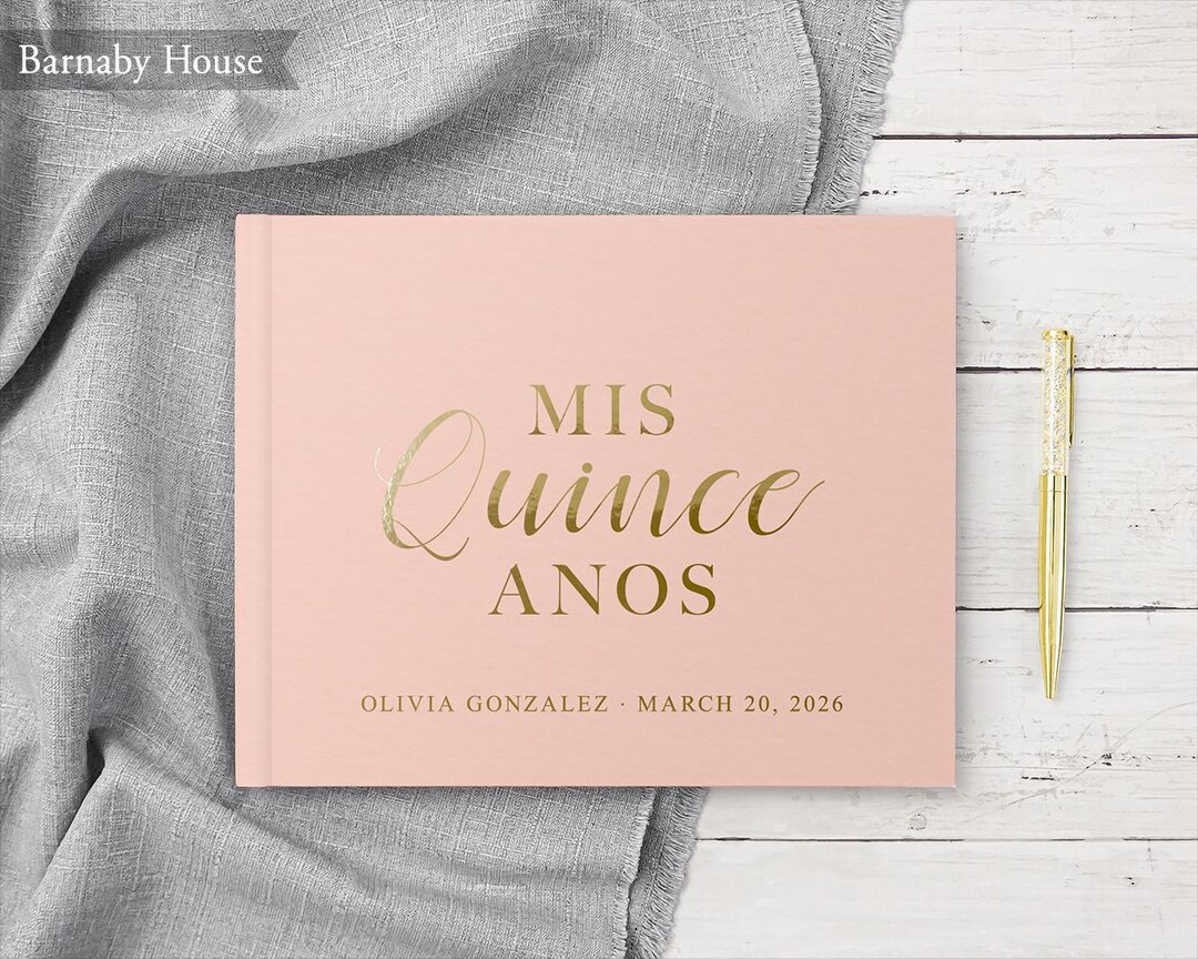 Quinceañera Guest Book, Quince Party Custom Book for Birthday Party ...