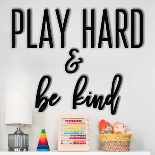 PLAY HARD & Be Kind Wall Letters for Playroom Den - Etsy