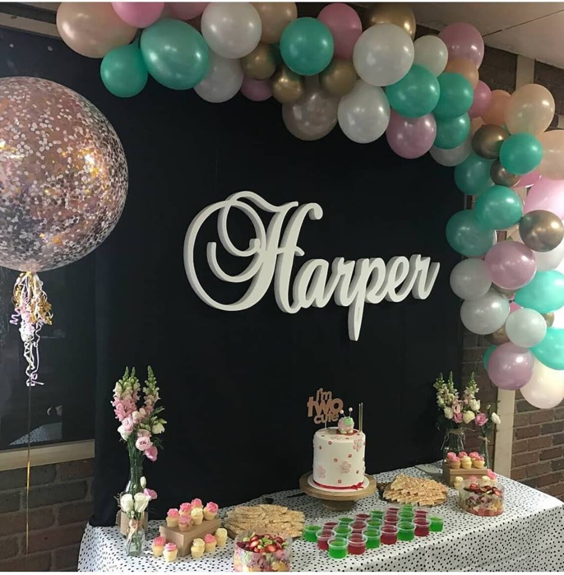 Backdrop Name Sign Wooden Name Cutout Painted Name Wall - Etsy