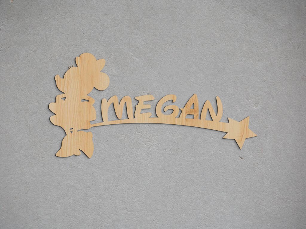 Minnie Mouse Wood Name Sign, Wooden Name Decor, Nursery Decor, Baby ...
